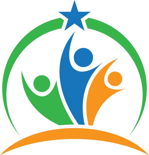 Teamwork education students goals logo Royalty Free Vector