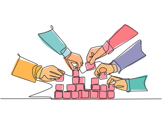 Teamwork Single Line Drawing Vector Images (over 3,300)