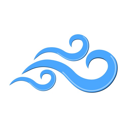 Wind icon flat style Royalty Free Vector Image