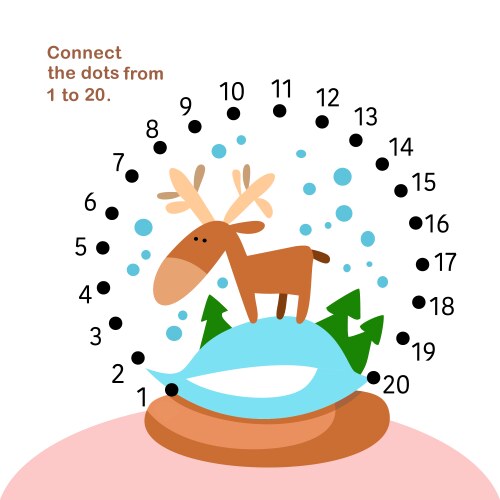 Dot to connect the dots from 1 20 puzzle Vector Image