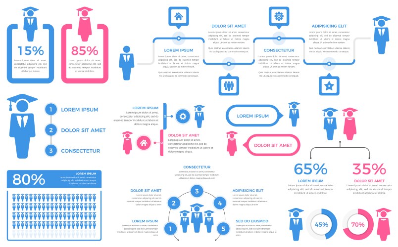 Education infographics Royalty Free Vector Image