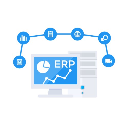 Erp system software icon Royalty Free Vector Image