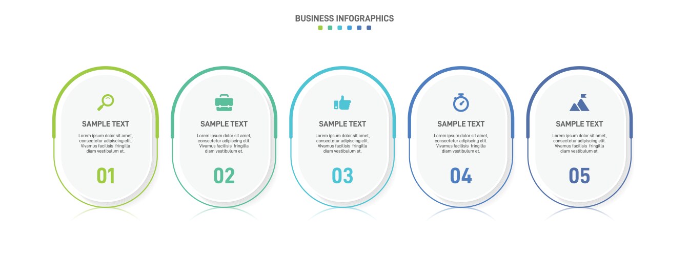 Horizontal progress bar featuring 5 arrow-shaped Vector Image