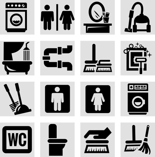 Big cleaning icons set Royalty Free Vector Image Big cleaning icons set Royalty Free Vector Image