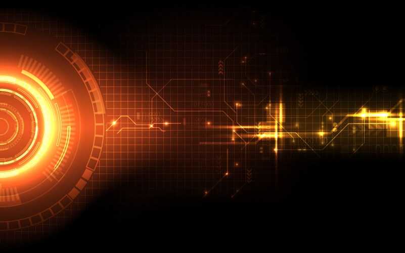 Red gaming interface data digital technology Vector Image