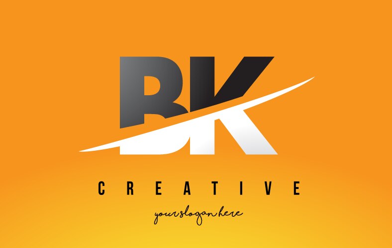 Kf k f letter modern logo design with yellow Vector Image