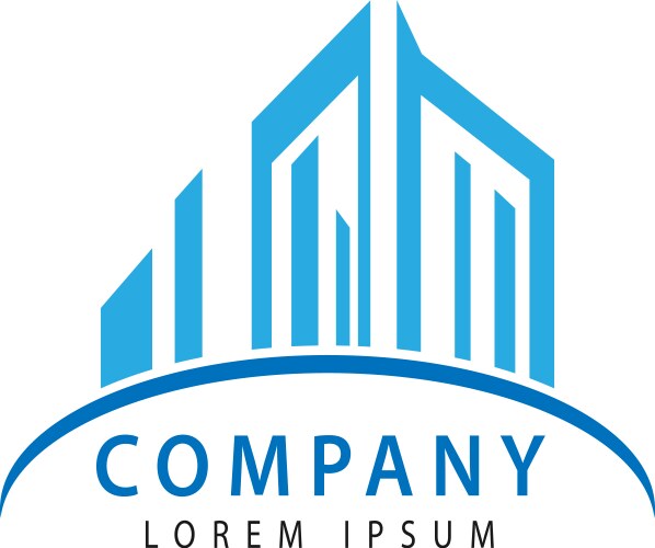 Web building logo skyline style Royalty Free Vector Image