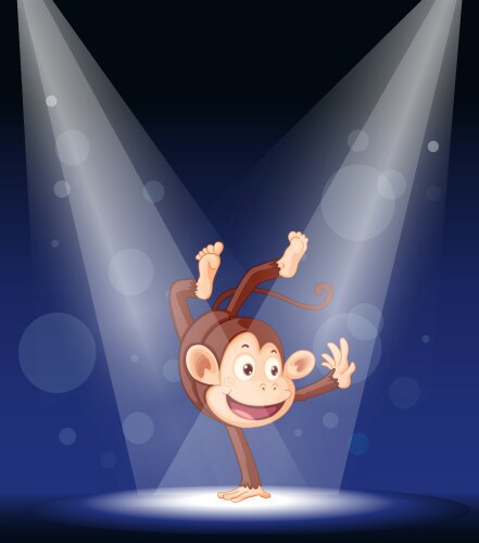 Monkey stage performance Royalty Free Vector Image