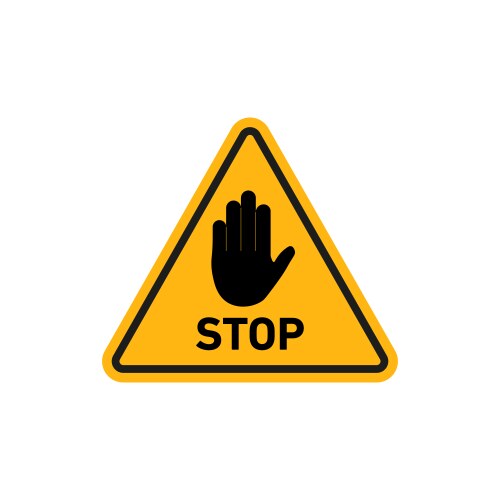 Stop security sign icon set measures Royalty Free Vector