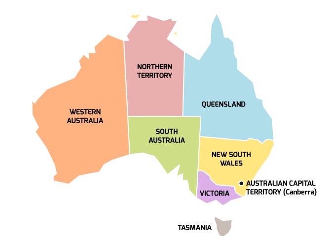Australia map with states and territories Vector Image