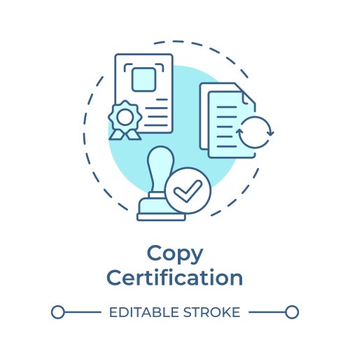 Copy certification blue gradient concept icon Vector Image