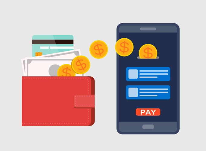 Digital mobile wallet icon Royalty Free Vector Image