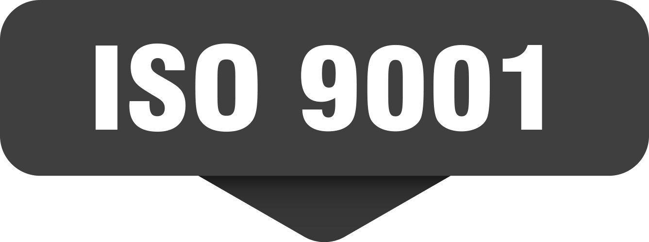 Iso 9001 sticker sign on transparent Royalty Free Vector