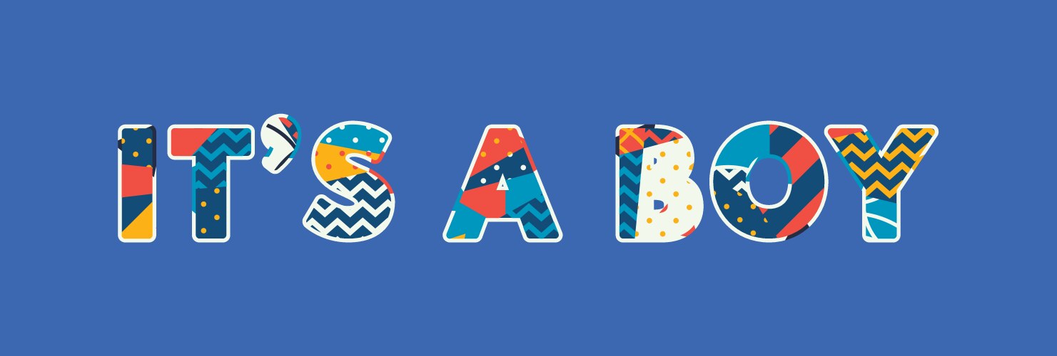 Its a boy concept word art Royalty Free Vector Image