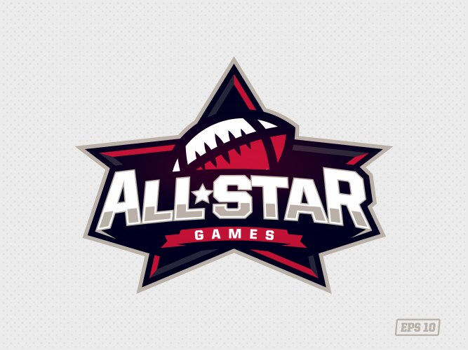 All Star Baseball Emblem Royalty Free Vector Image