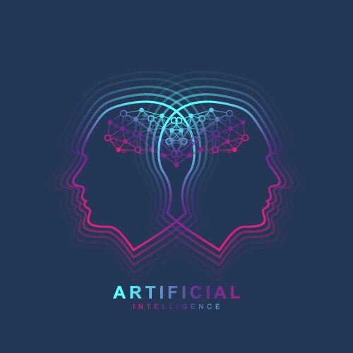 Artificial intelligence brain logo concept Vector Image