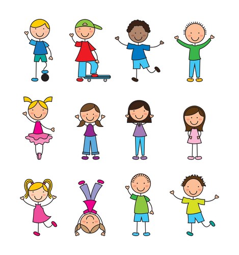 Cartoon Kids Holding Signs Royalty Free Vector Image