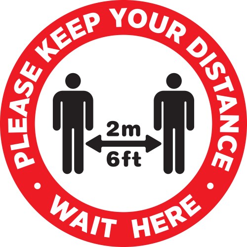 Social distancing signage or floor sticker Vector Image