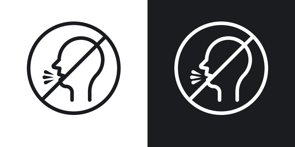 Stop talking sign icon set prohibited noise Vector Image