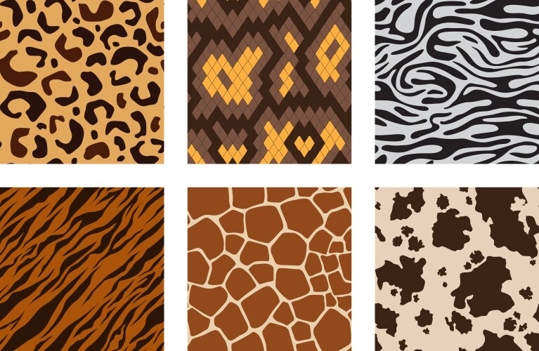 Animal skin hand drawn texture seamless pattern Vector Image