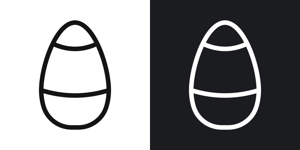 Candy corn icon set in black and white outlines Vector Image