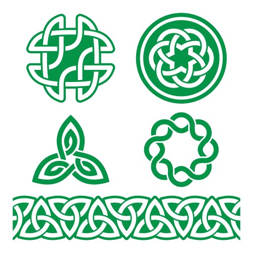 Celtic irish and scottish patterns - knots braids Vector Image