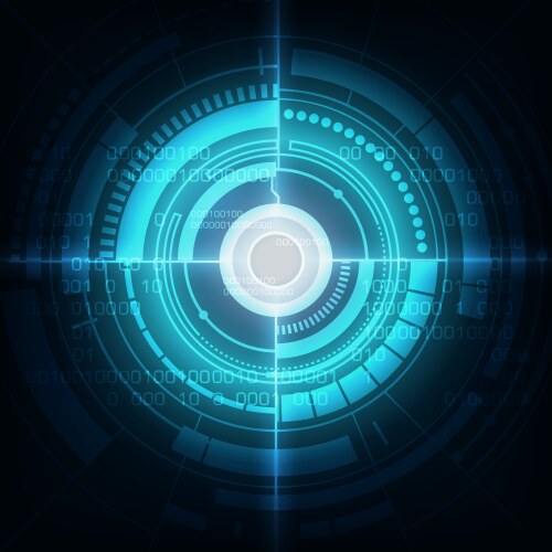 Blue tech circle and technology background Vector Image
