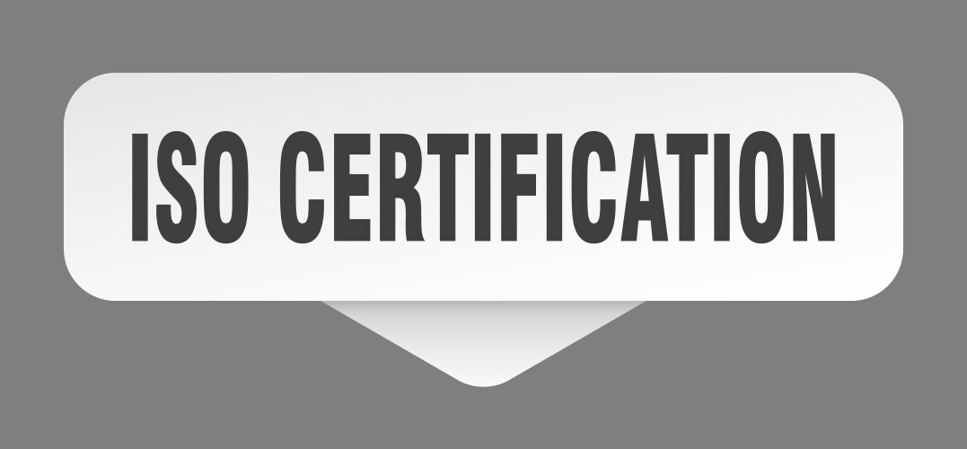 Iso certification sticker sign Royalty Free Vector Image