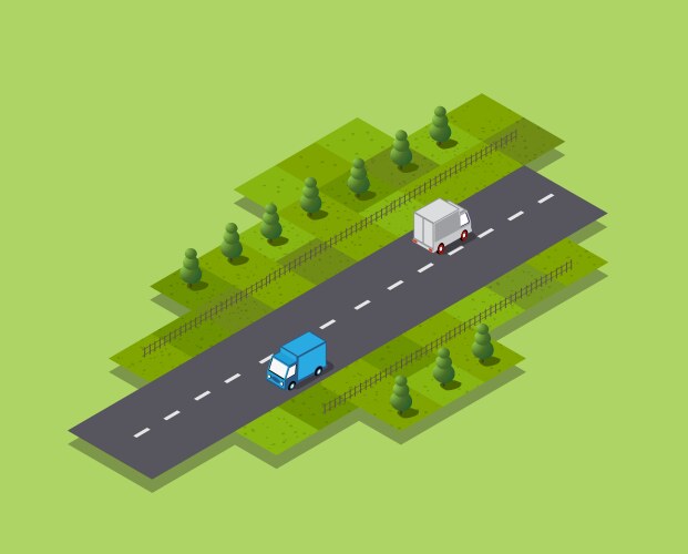 City public transport bus 3d isometric view Vector Image