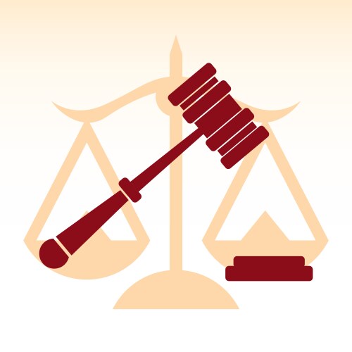 Justice scales and wooden judge gavel concept law Vector Image