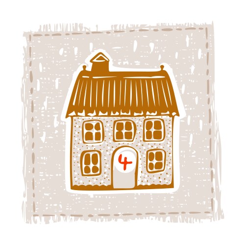 Whimsical advent calendar cottage door Royalty Free Vector