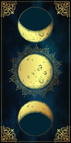 Antique style moon phases isolated Royalty Free Vector Image