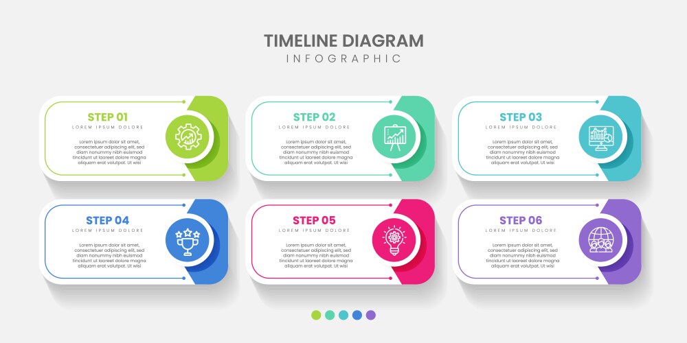 Timeline infographic template 5 step Royalty Free Vector