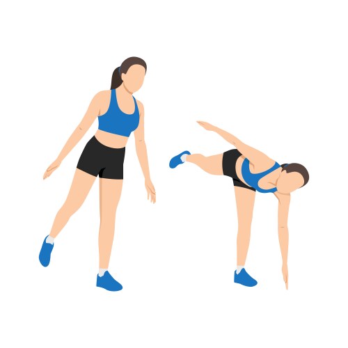 Woman doing tip toe pose move for reduce leg Vector Image