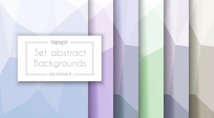 Set triangle geometric backgrounds Royalty Free Vector Image