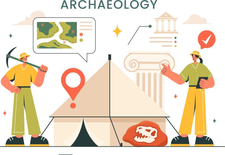 Archaeology featuring an archaeological Royalty Free Vector