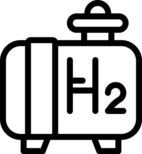 Black outline icon of hydrogen h2 symbol Vector Image