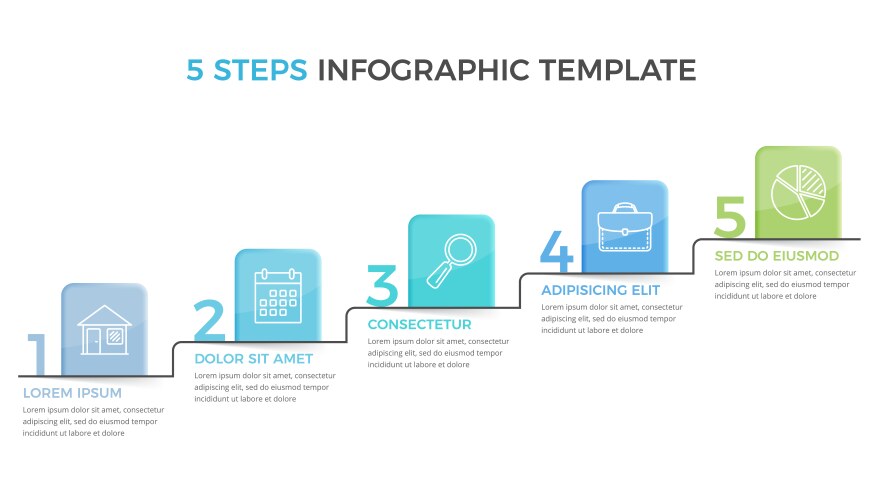 Infographic timeline template 5 steps business Vector Image