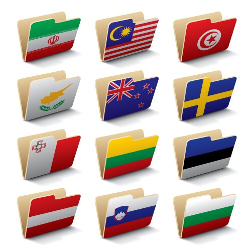 World folders icons Royalty Free Vector Image - VectorStock