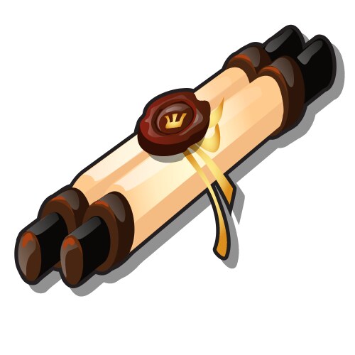 Scroll with wax seal Royalty Free Vector Image