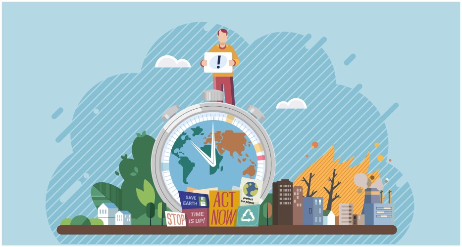 Climate change save the planet to combat Vector Image