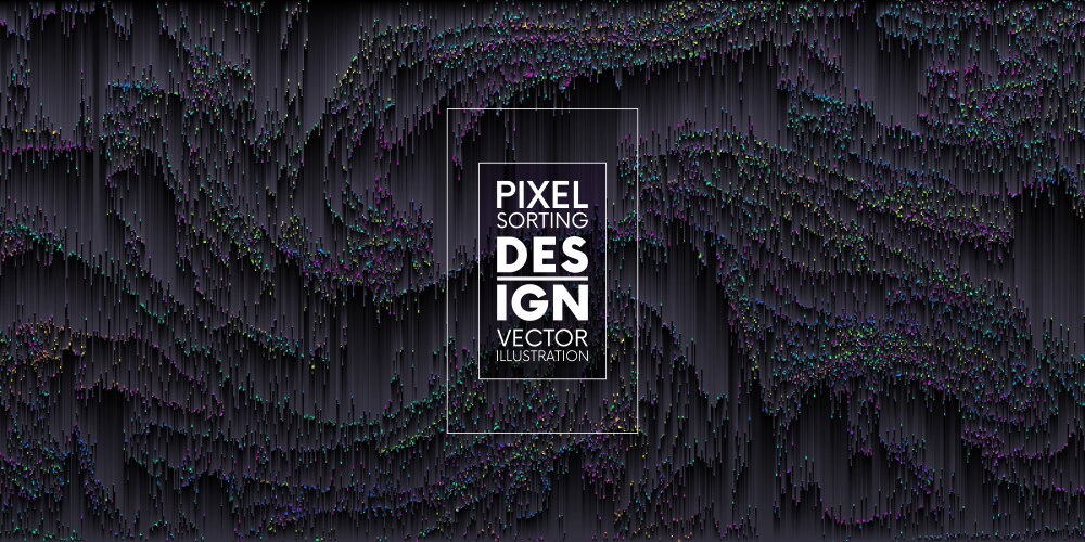 Pixel sorting background glitch art design Vector Image