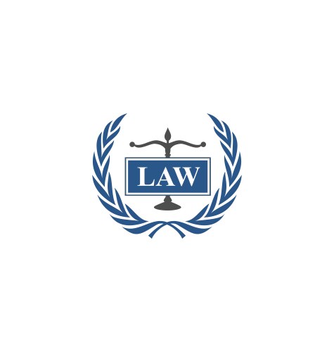 Justice scale stamp law firm lawyer attorney logo Vector Image