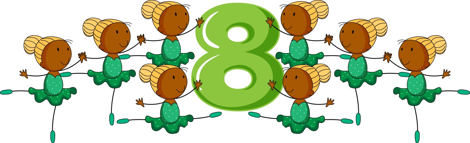 Number 8 Cartoon Vector Images (over 4,200)