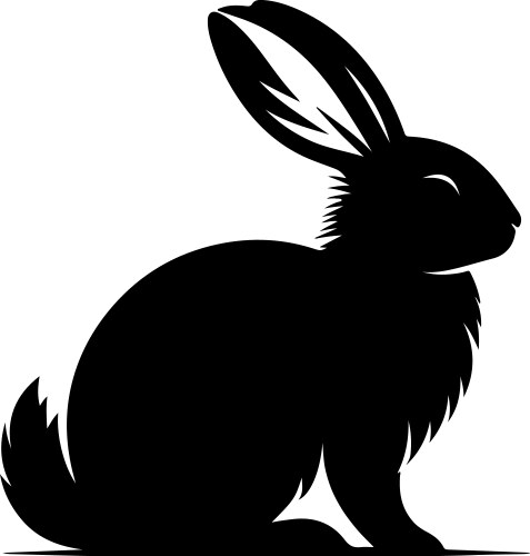Rabbit silhouettes on white background Royalty Free Vector