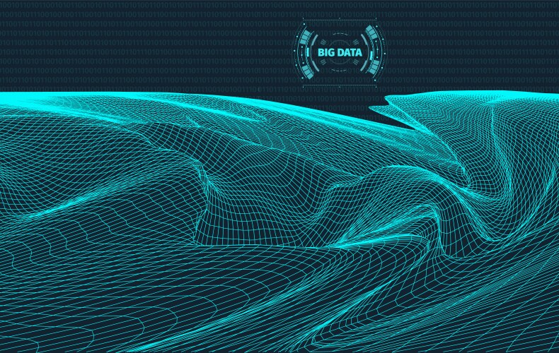 Big Data Visualization Background 3d Royalty Free Vector