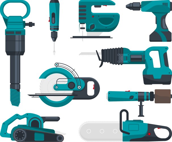 Power electric tools Royalty Free Vector Image