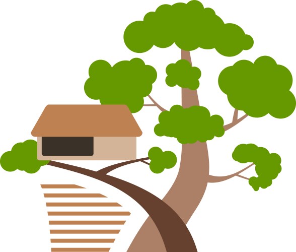 Cartoon tree house Royalty Free Vector Image - VectorStock