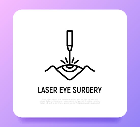 Laser eye surgery thin line icon ophthalmology Vector Image