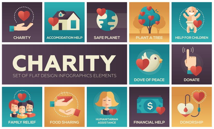 Charity Infographics Vector Images (over 3,100)